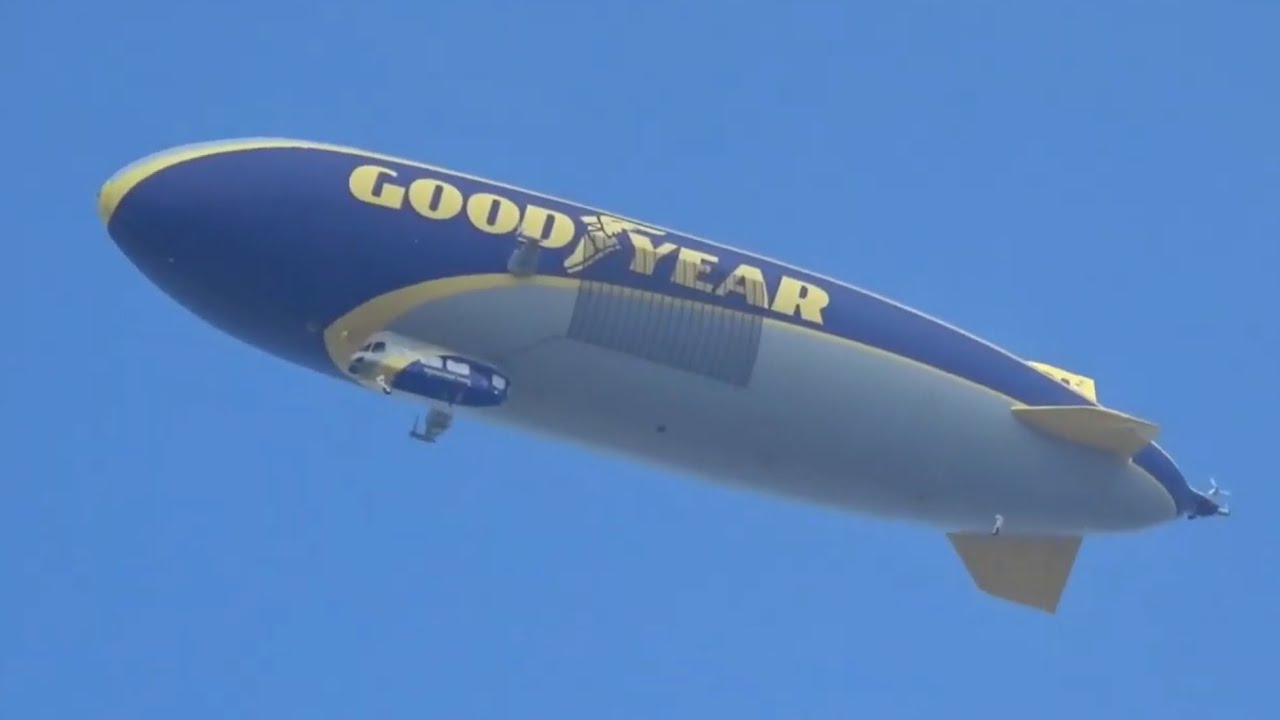 Goodyear Zeppelin NT airship N2A flys over 9/19/21 - YouTube