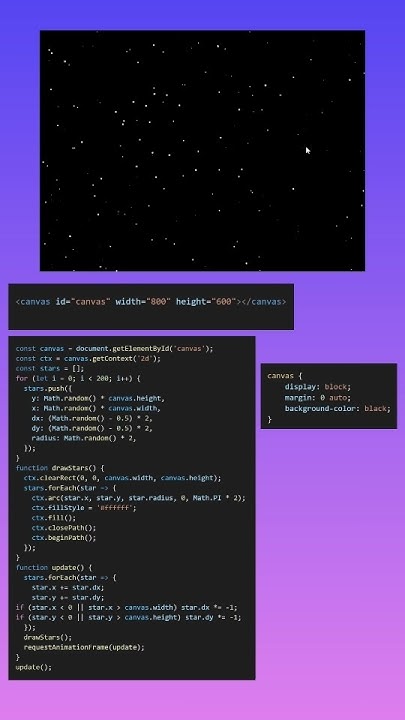 #Canvas Starfield Animation with #html , #css and #js - YouTube