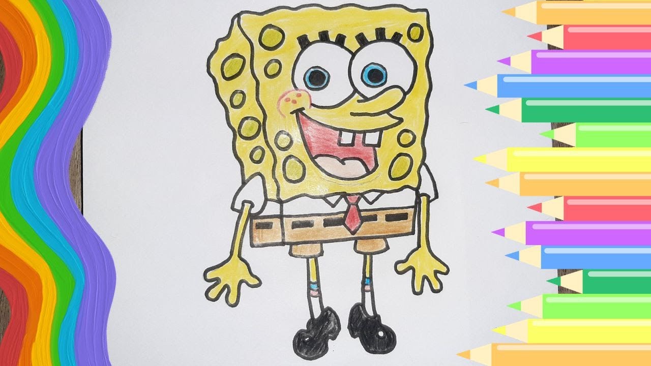 Drawing and Coloring SpongeBob SquarePants in 3D - YouTube