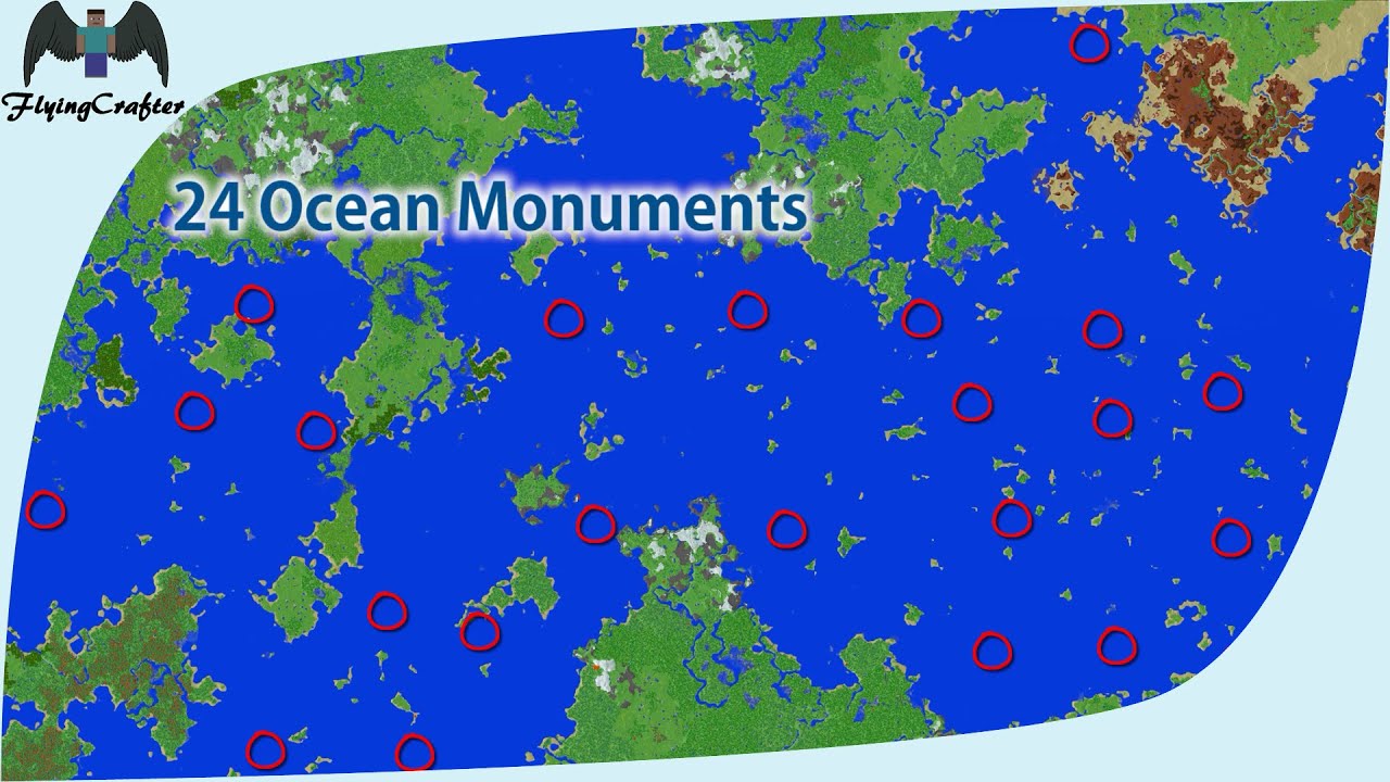 Minecraft Seed: Great Ocean - 24 water temples! - YouTube