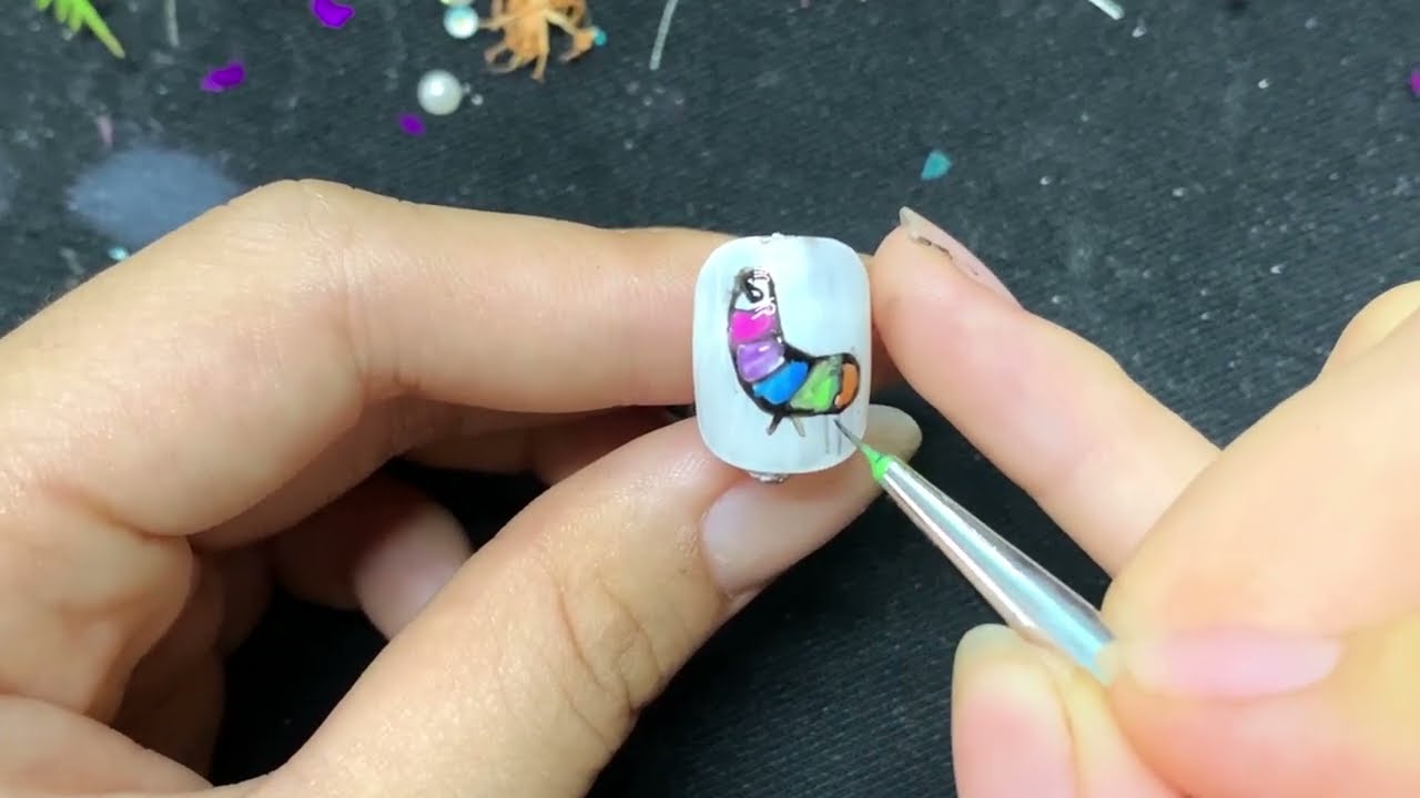 How to Make Nails Colorful Worm - YouTube