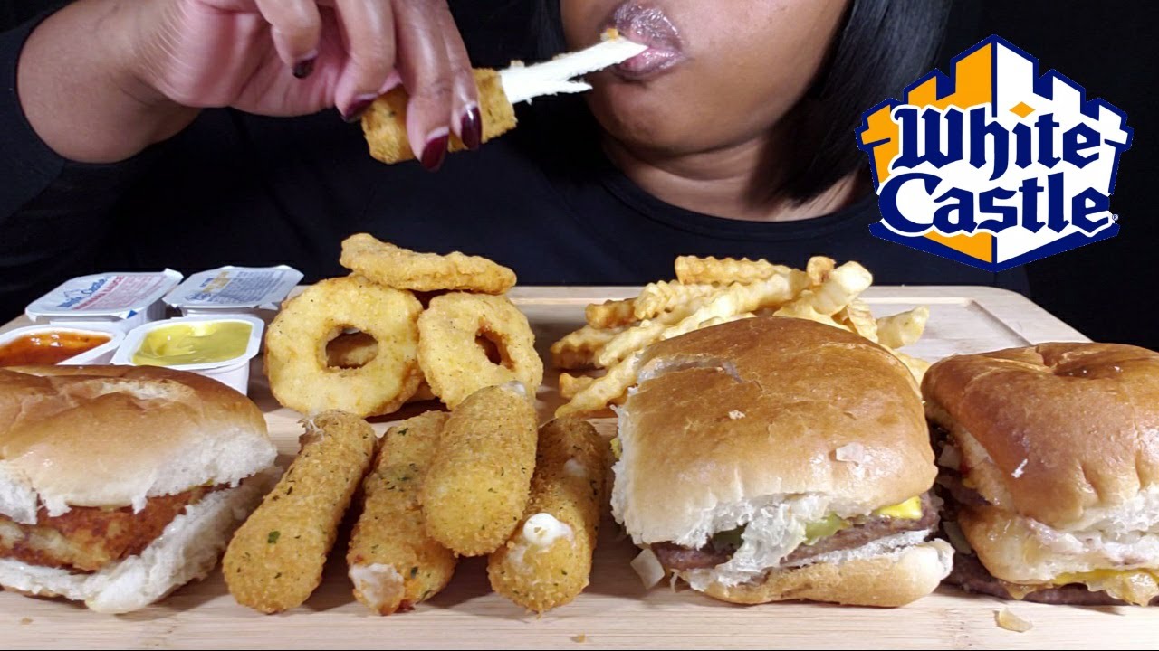 ASMR|White Castle Double Cheeseburger, Fish w/Cheese, Chicken Rings ...