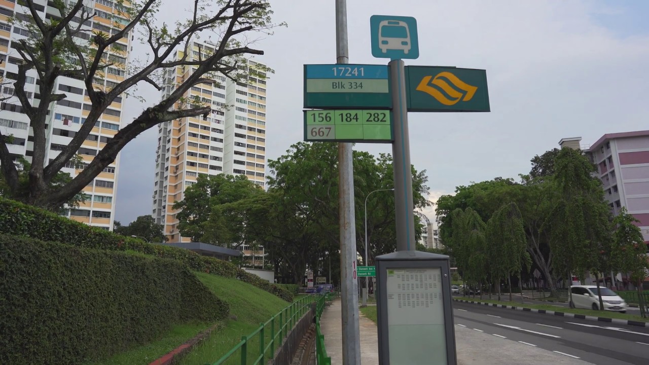Singapore, short walk along Clementi Ave 2 to bus stop BLK 343 - YouTube