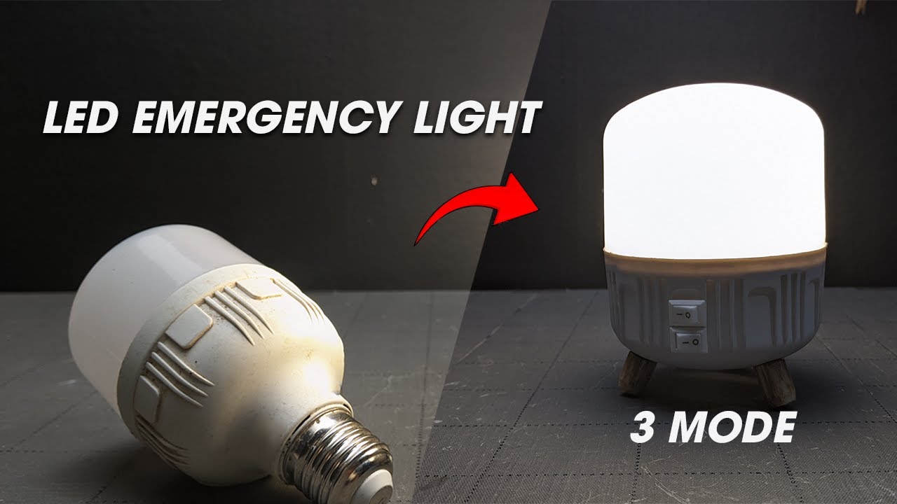 DIY Emergency Lamp with 3 Modes – From a Dead LED Bulb! - YouTube