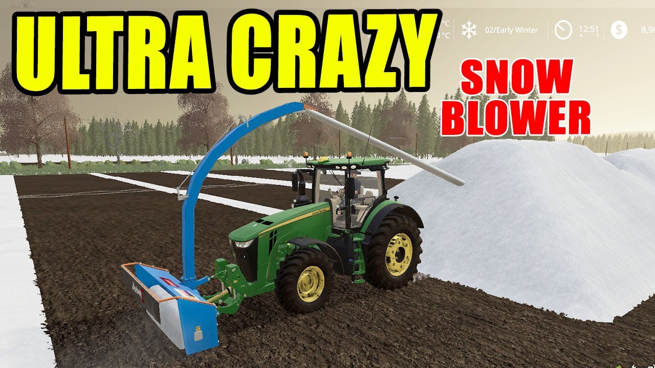 Farming Simulator 19: ULTRA CRAZY SNOW BLOWER!! Giant Snow Stack ...