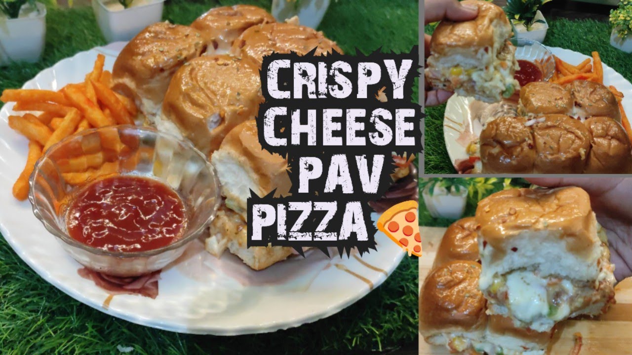 crispy cheese pizza pav recipe🤤🍕|No oven cheesy pav pizza|easy and ...