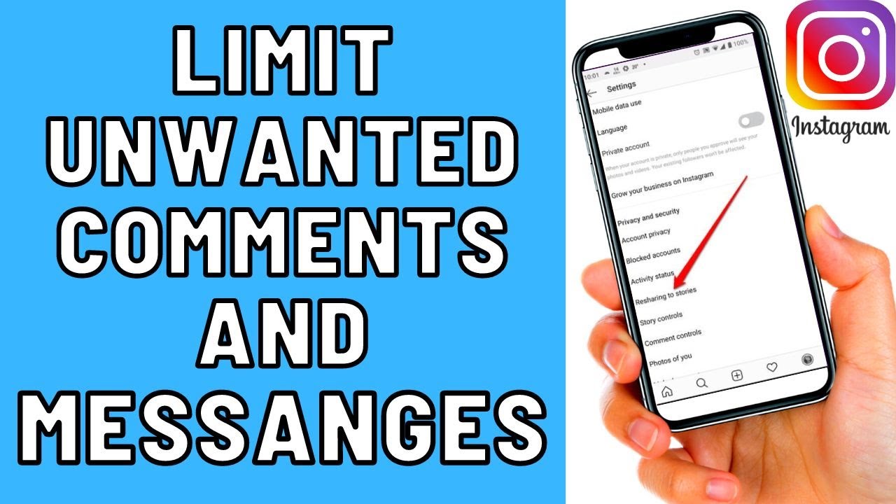 LIMIT UNWANTED COMMENTS AND MESSANGES ON INSTAGRAM - YouTube