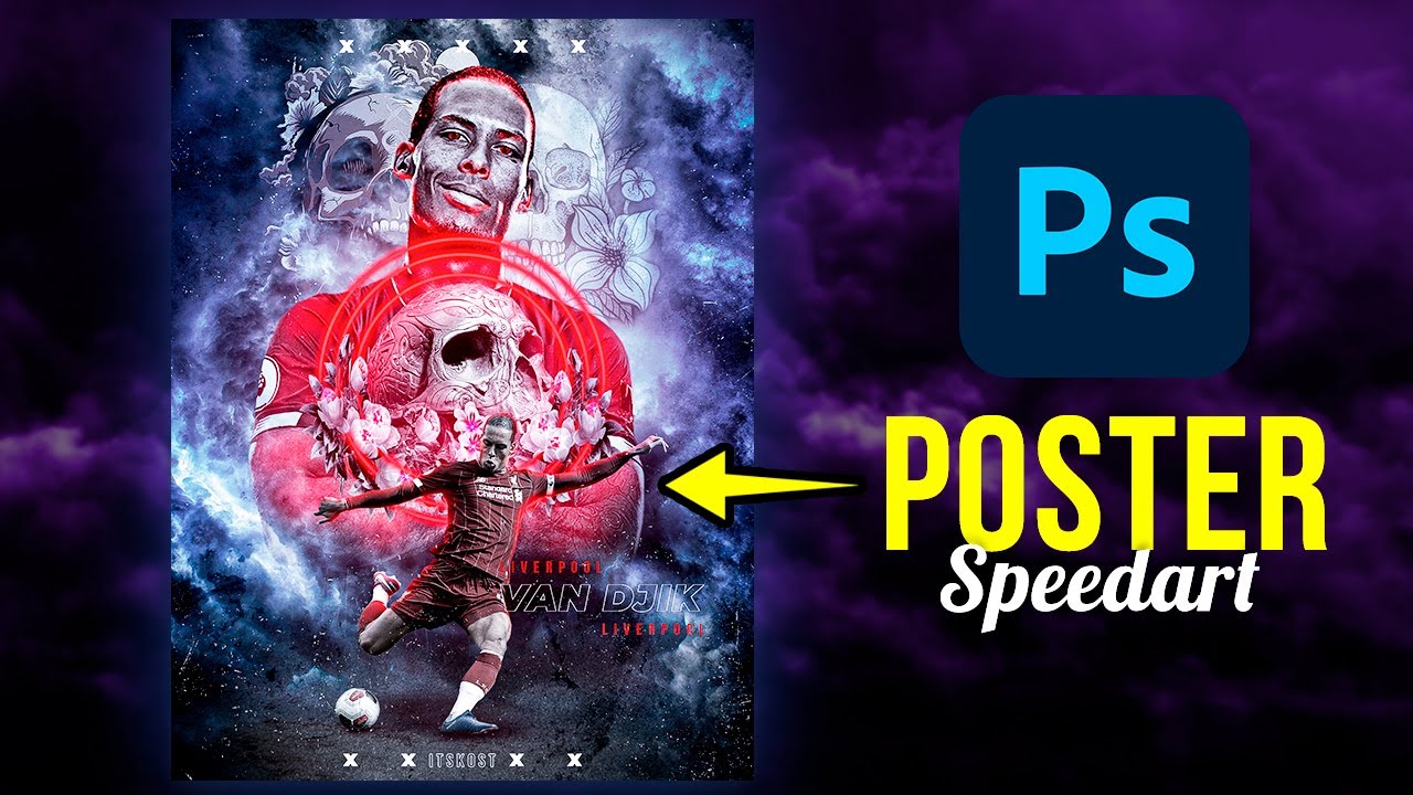 SPEEDART: Football Poster Design - Virgil van Dijk(Photoshop 2021 ...