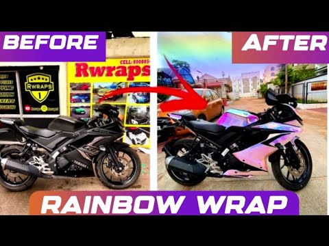 Yamaha R15V3 🌈 RAINBOW WRAP | V3 modified | R15 V3 Sticker Modification ...