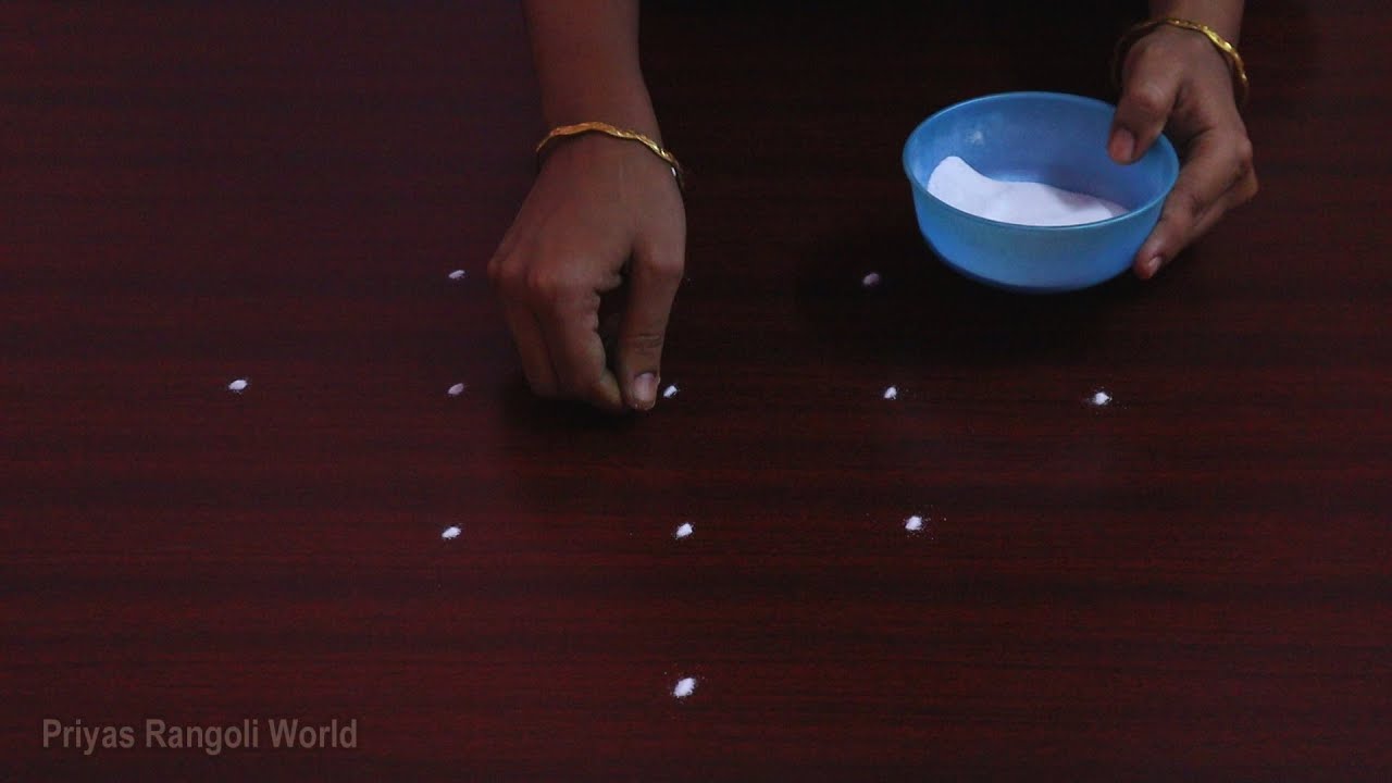 5*1 Dots Rangoli/Aadi Matham Kolam/Flower Design Rangoli - YouTube