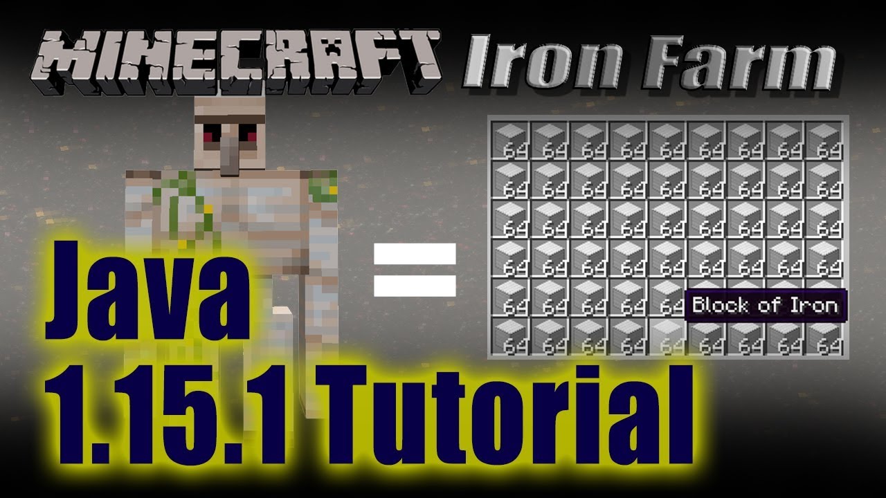 Minecraft Java 1.15 Iron Farm Tutorial - YouTube