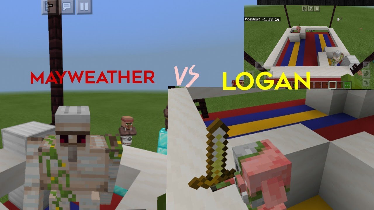 Logan Paul vs Mayweather in Minecraft - YouTube