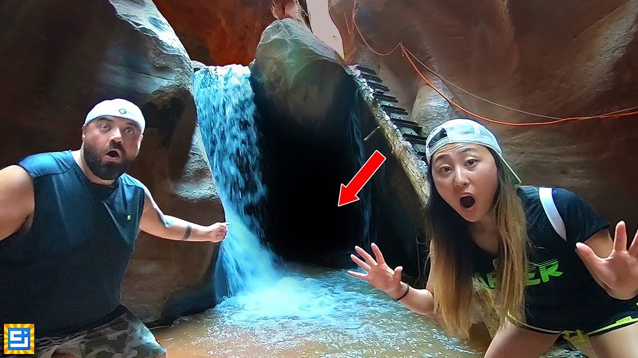 Exploring Abandoned Mystery Waterfall Underground Cave Tunnel!! - YouTube