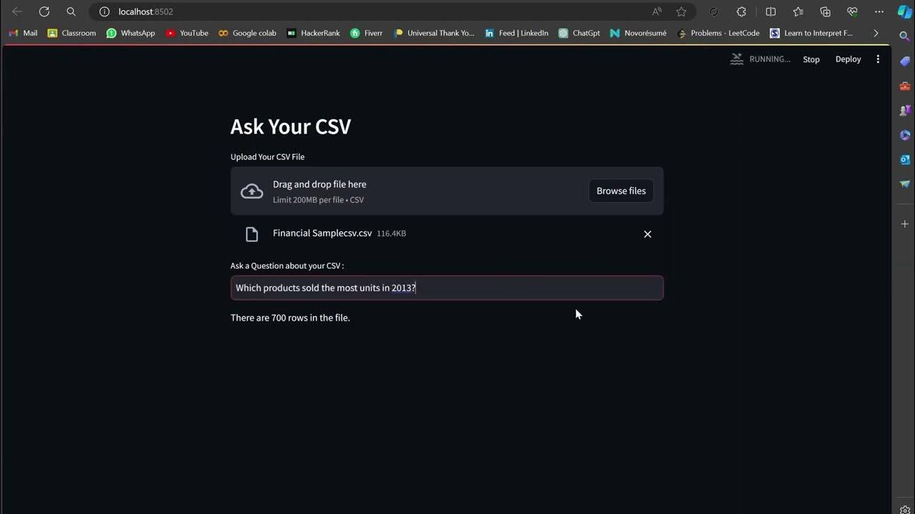 Chat With Any CSV | Streamlit Chatbot Using Langchain | CSV chatbot | Large Language Model - YouTube