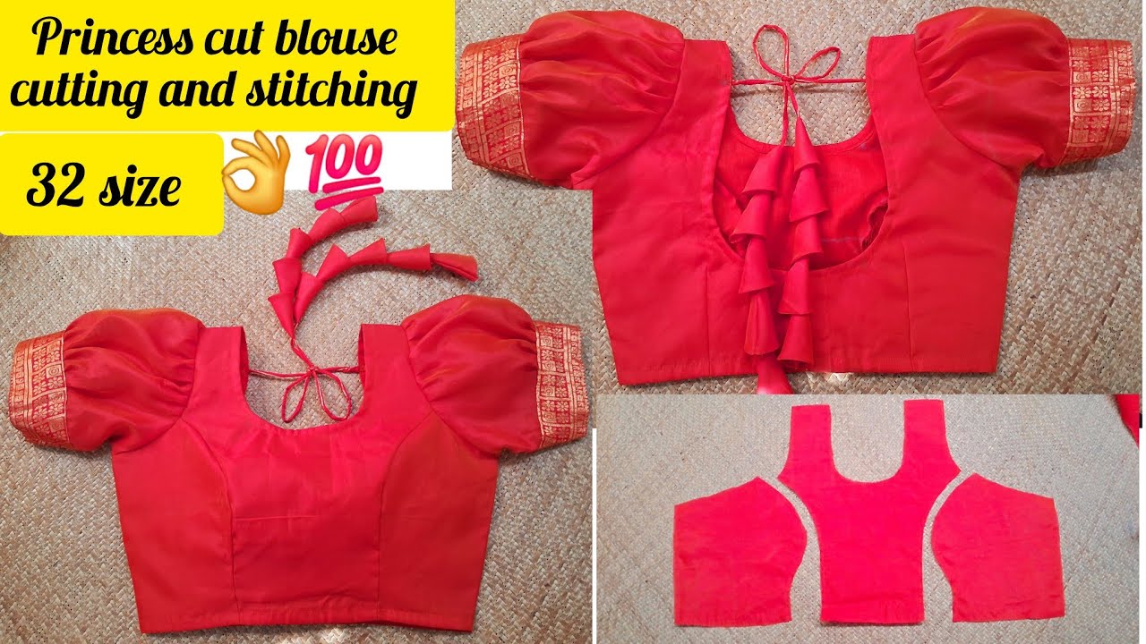 32 size prince cut blouse design cutting and stitching for beginners ...