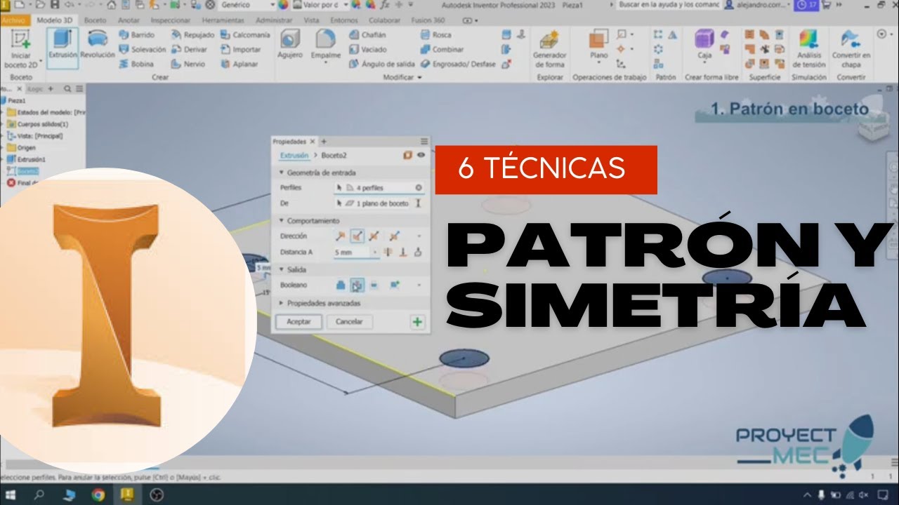 Autodesk Inventor Tutorial: Una simetría BIEN HECHA - YouTube