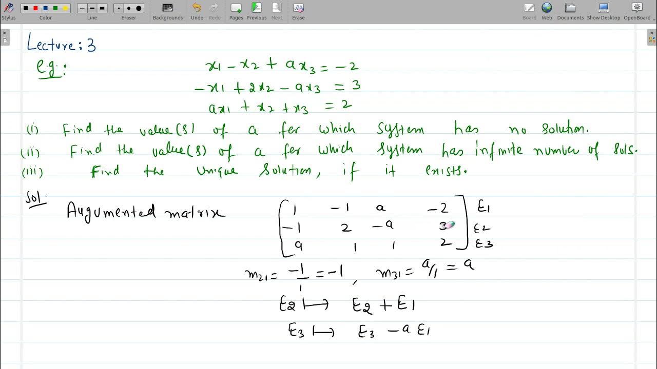 Lecture 3 : System of Linear Equations - YouTube