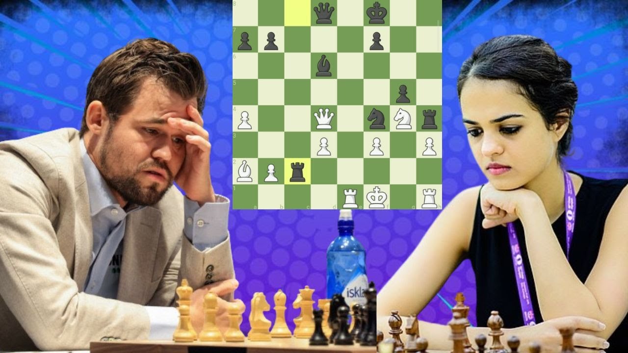 Strong chess game | Magnus Carlsen vs Tania Sachdev - YouTube