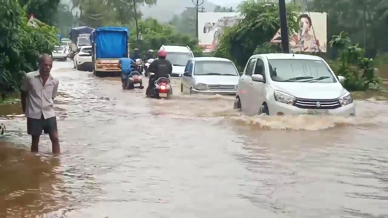 Rain fury in Borim Goa - YouTube