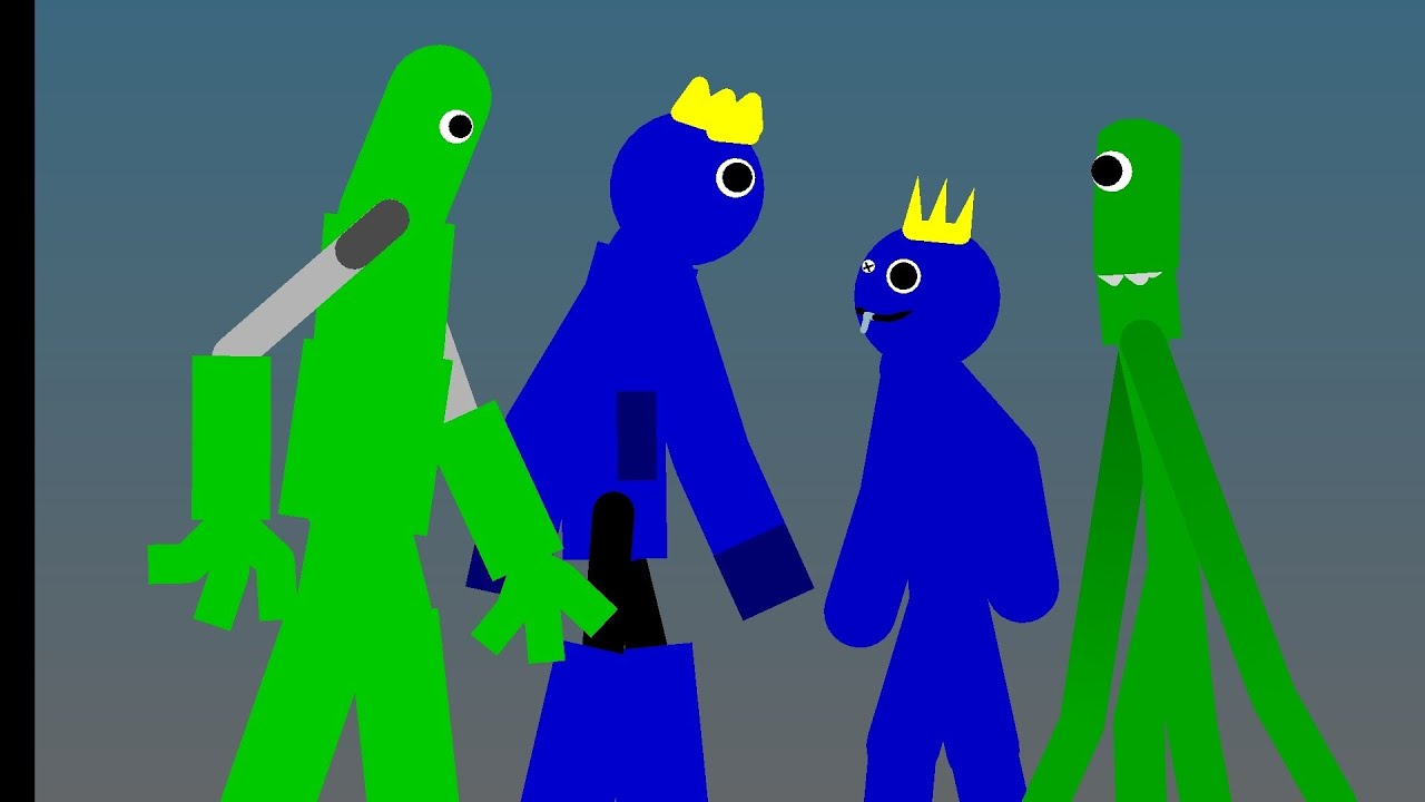 Robot Blue and Robot Green vs Blue and Green (Rainbow Friends) - YouTube