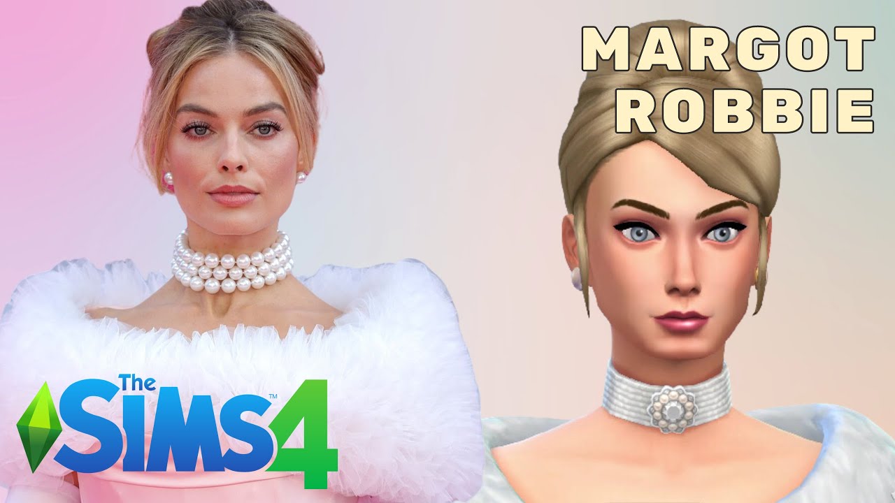 No Mods! Creating Margot Robbie in Sims 4: Barbie Press Tour - YouTube