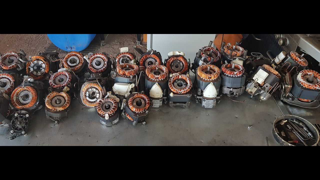 Scraping Out 28 Fridge Motors For Copper, Cast, Aluminium And Steel ...