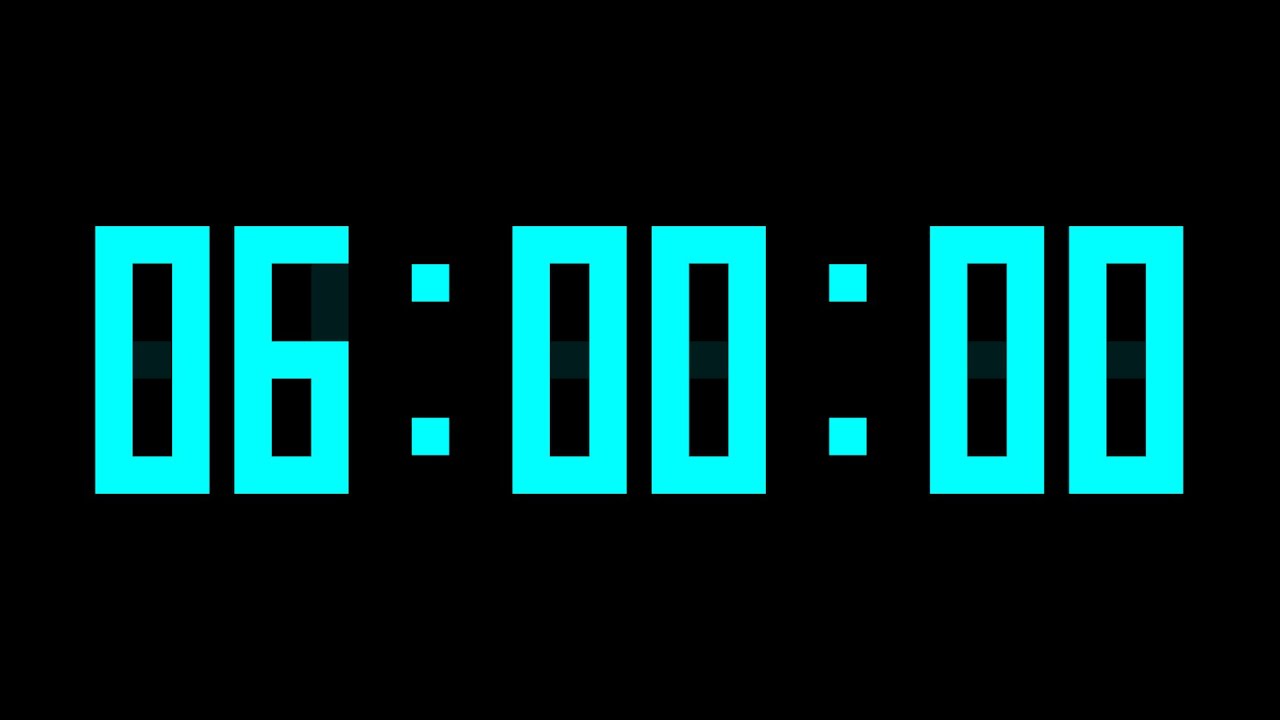 6 Hours Countdown Timer with Alarm & Time Markers / Chapters - Digital Display - Blue - YouTube