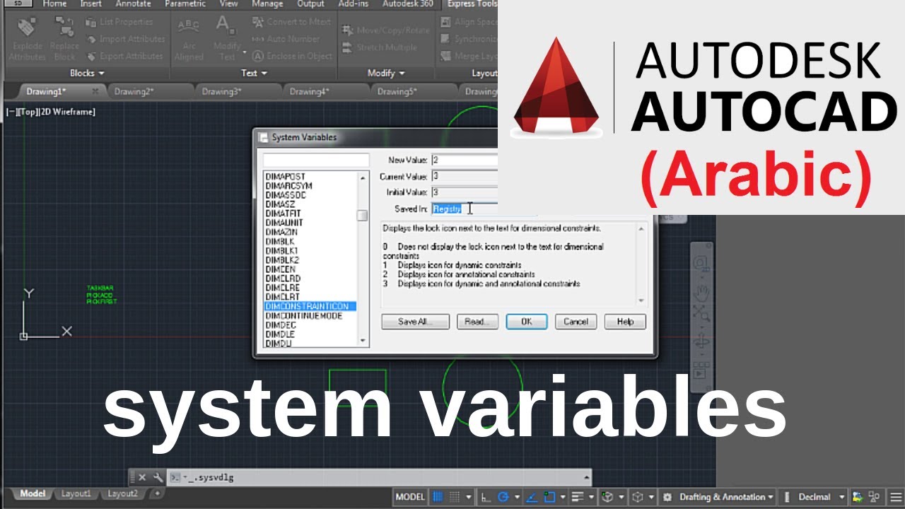 Autocad system variables (arabic) - YouTube