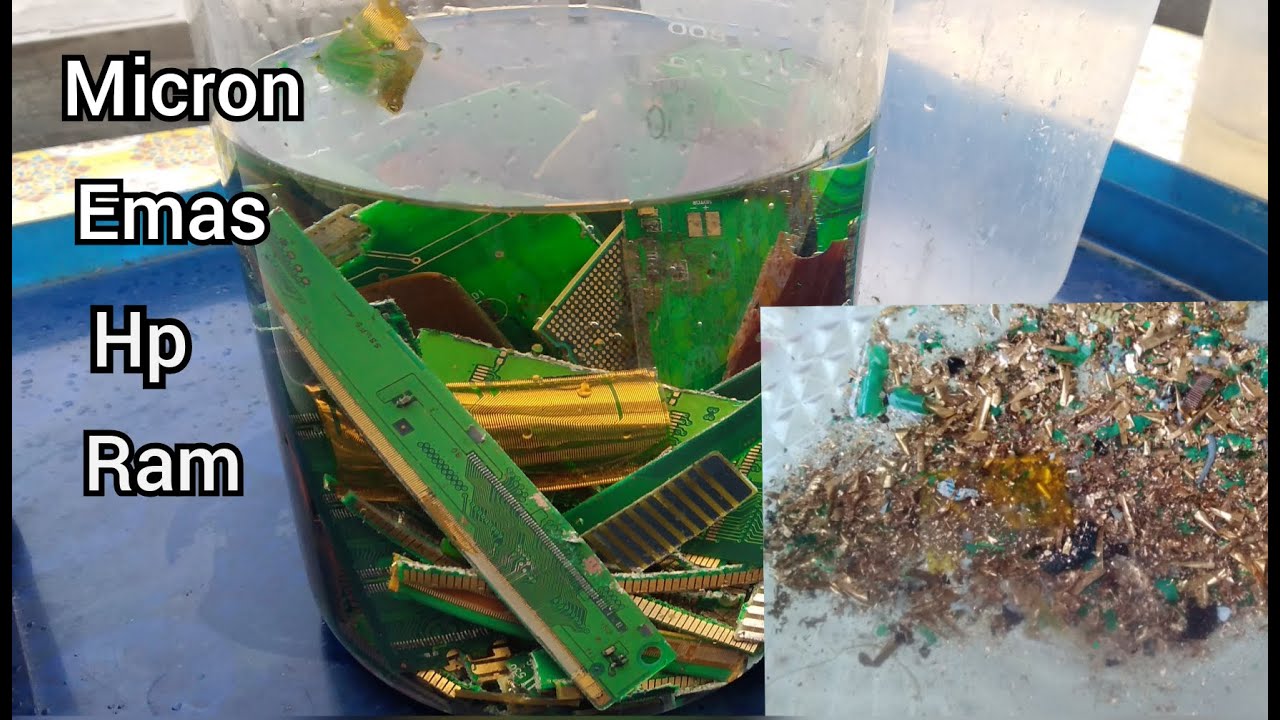 proses pelepasan micron plating emas limbah elektronik - YouTube