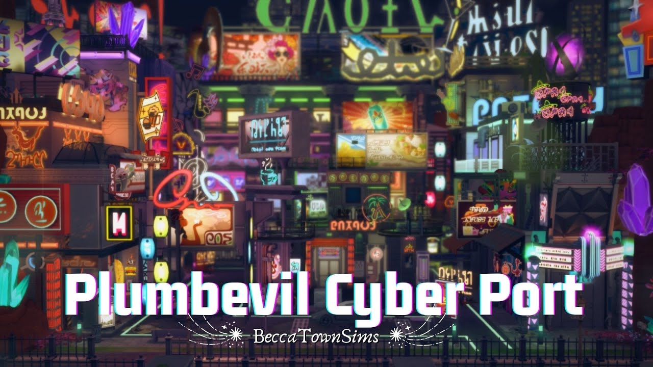 🌆 Sims 4 Cyberpunk City Tour 🌆 No CC Sci-Fi Build | Plumbella's Shell ...