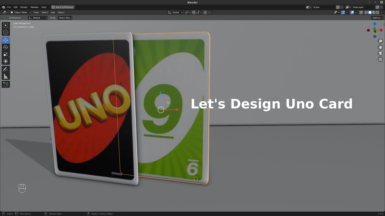 Let's Design Uno Cards in Blender 3.0 - YouTube