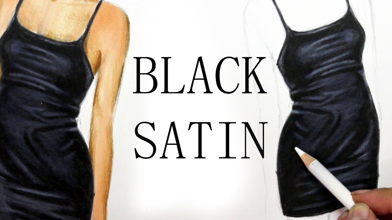 How to Draw Black Satin Slip Dress | Daily Art - YouTube