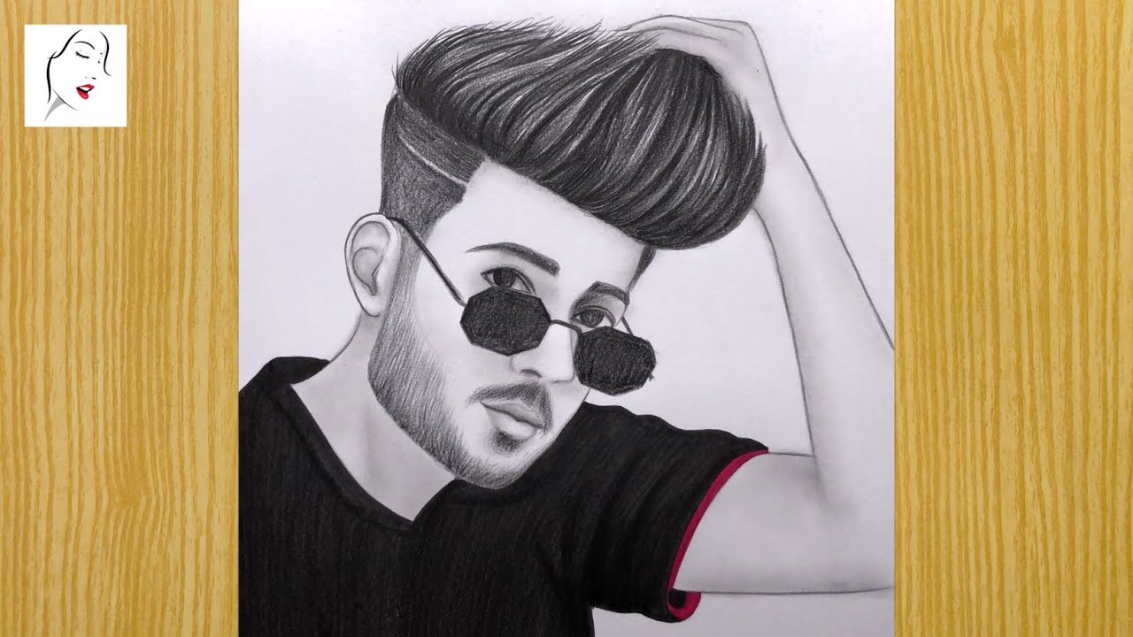 How to draw a Handsome Boy with Glasses Easy | Pencil Sketch | Boy ...