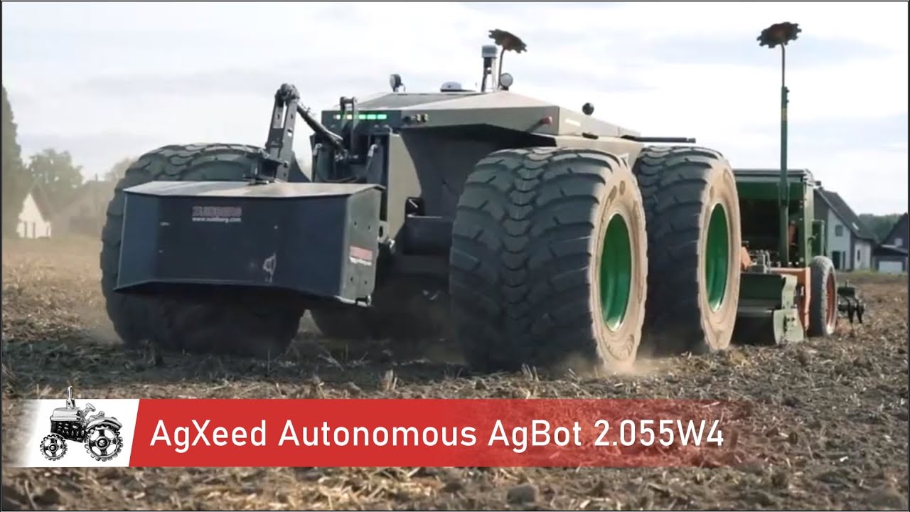 AgXeed Autonomous Wheeled Robot Tractor AgBot 2.055W4 - YouTube