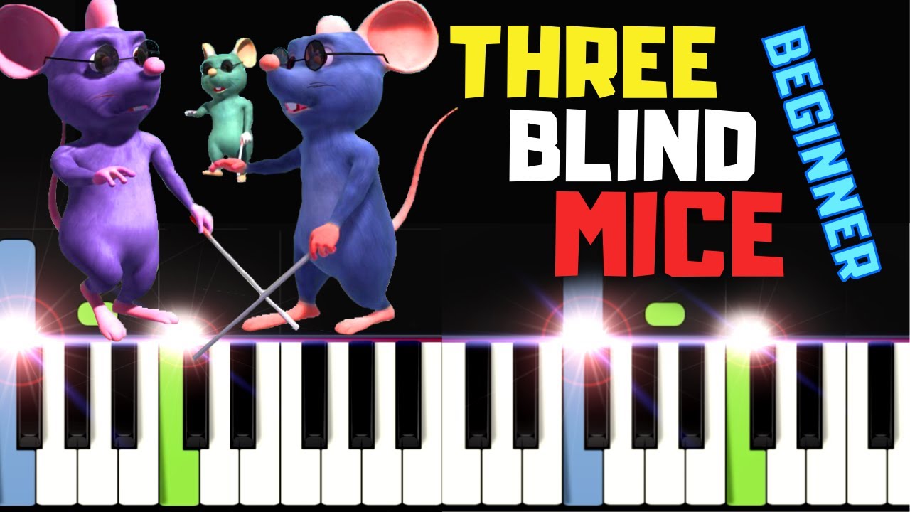 Three Blind Mice I Piano Tutorial Easy Sheet Music with Letters for ...