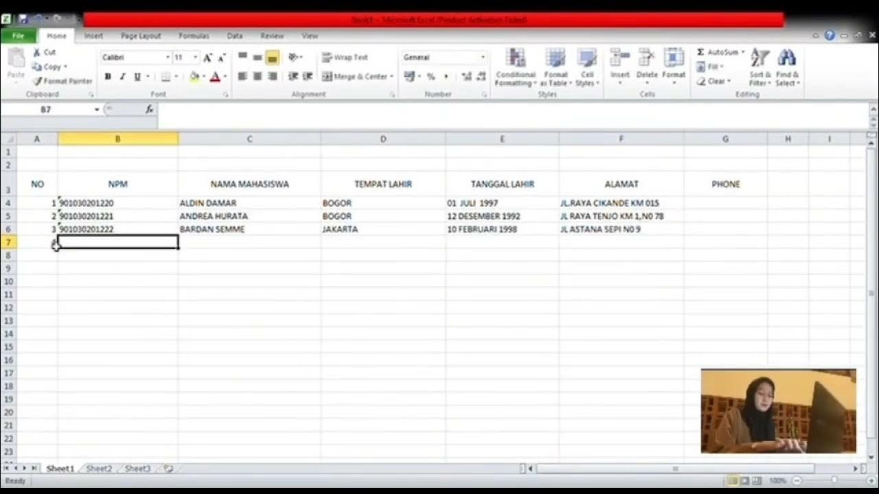 tutorial membuat tabel di Microsoft Excel - YouTube