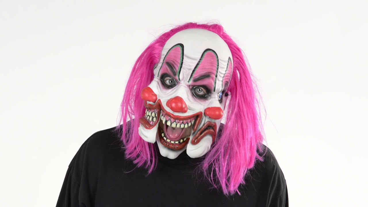 Tri Face Mask Pinky the Clown - YouTube