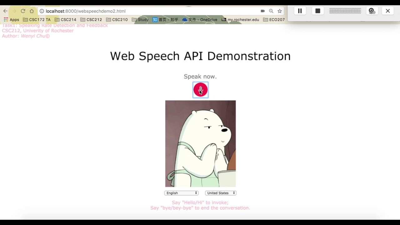 HW5 Web Speech API - YouTube