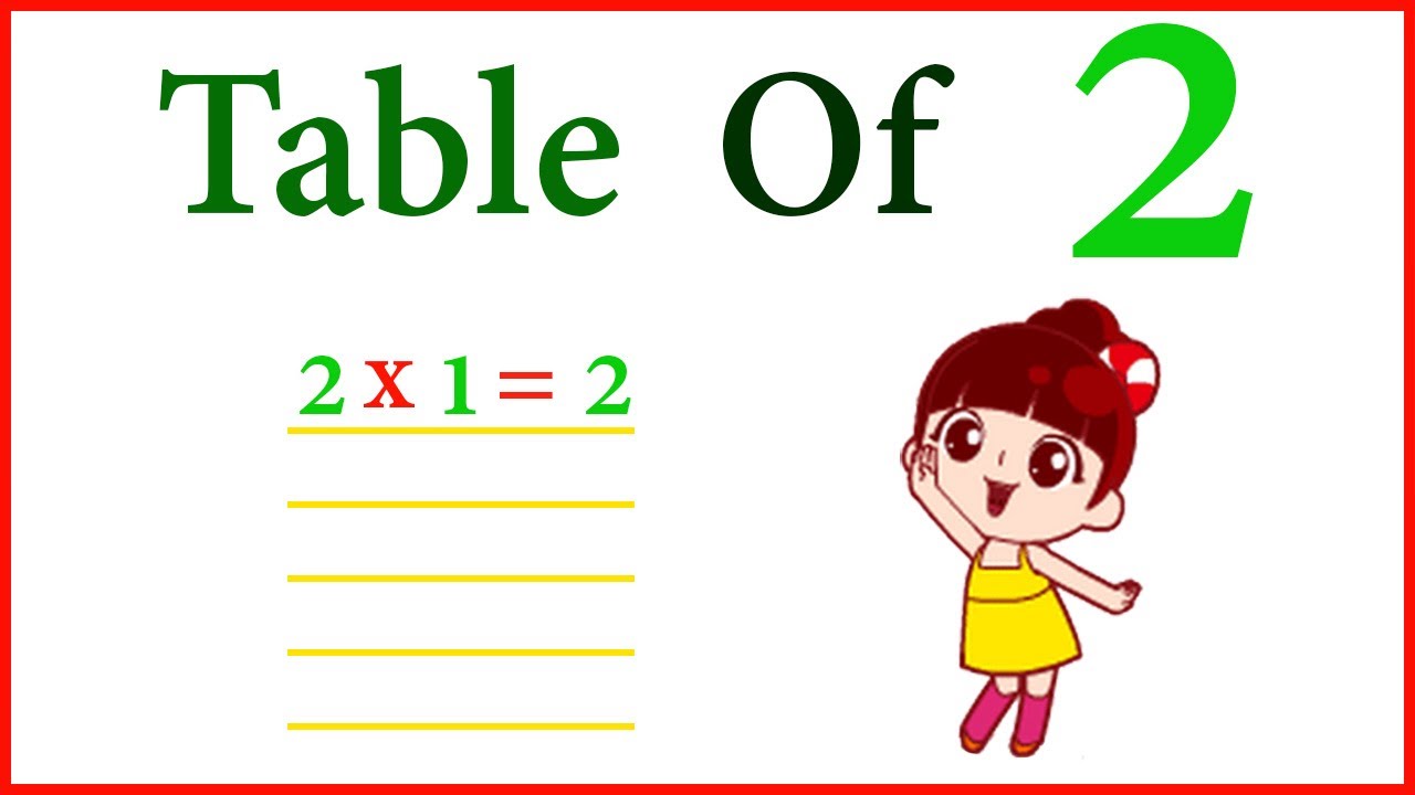 2-x1=2 Multiplication, Table of Two 2 Tables Song, 2 ka Table | totto ...