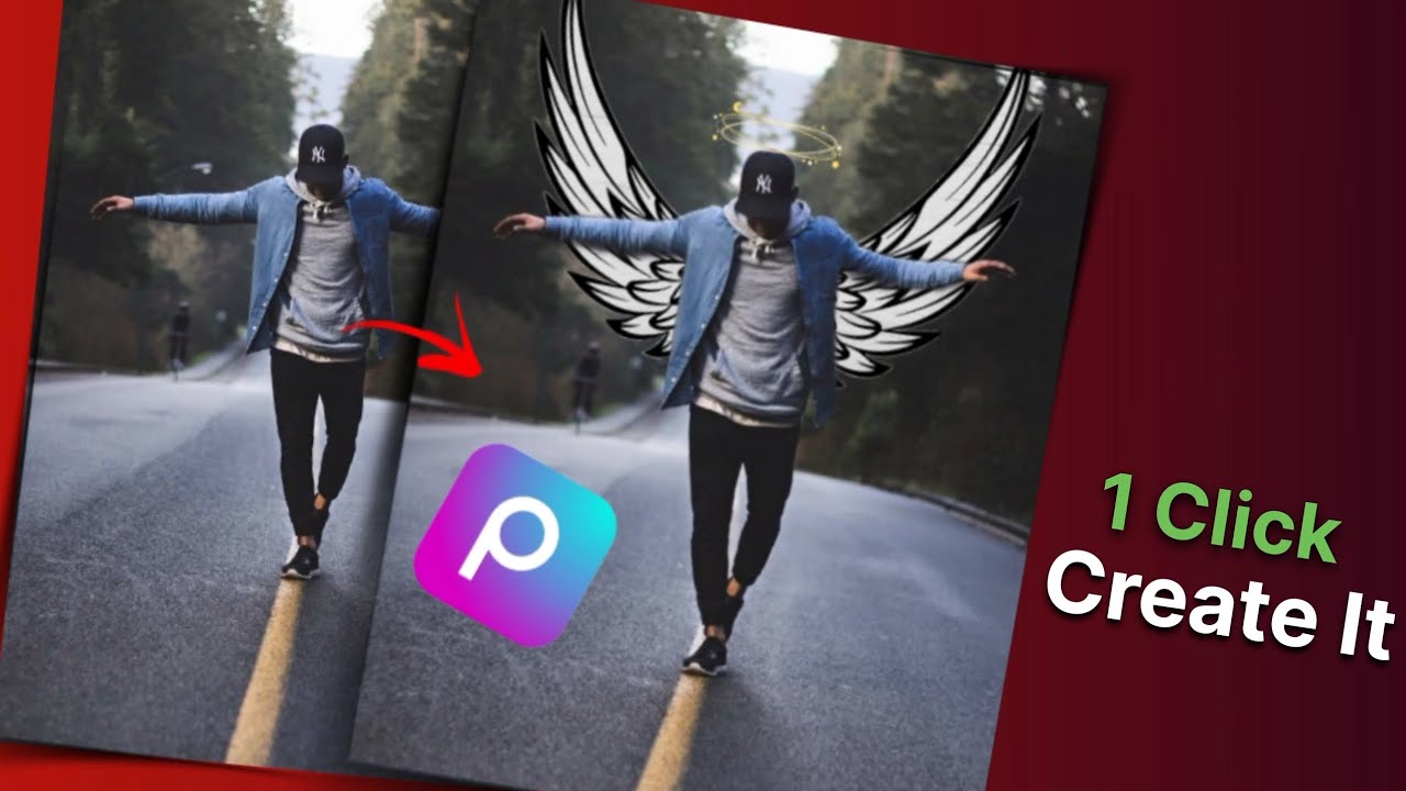 Viral🔥 Wings Photo Editing In Picsart In 1 Click | How To Create Wings ...