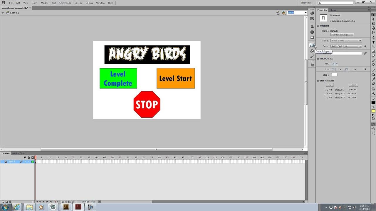 Creating a Soundboard using Adobe Flash Professional CS6 - YouTube