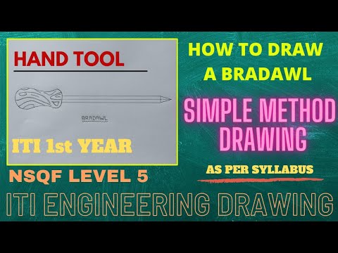 BRADAWL DRAWING, How to draw a bradawl @MECHANICAL_DRAWINGS. - YouTube