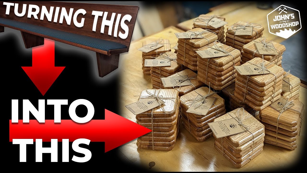I made HUNDREDS of Coasters from DISCARDED church pews - YouTube