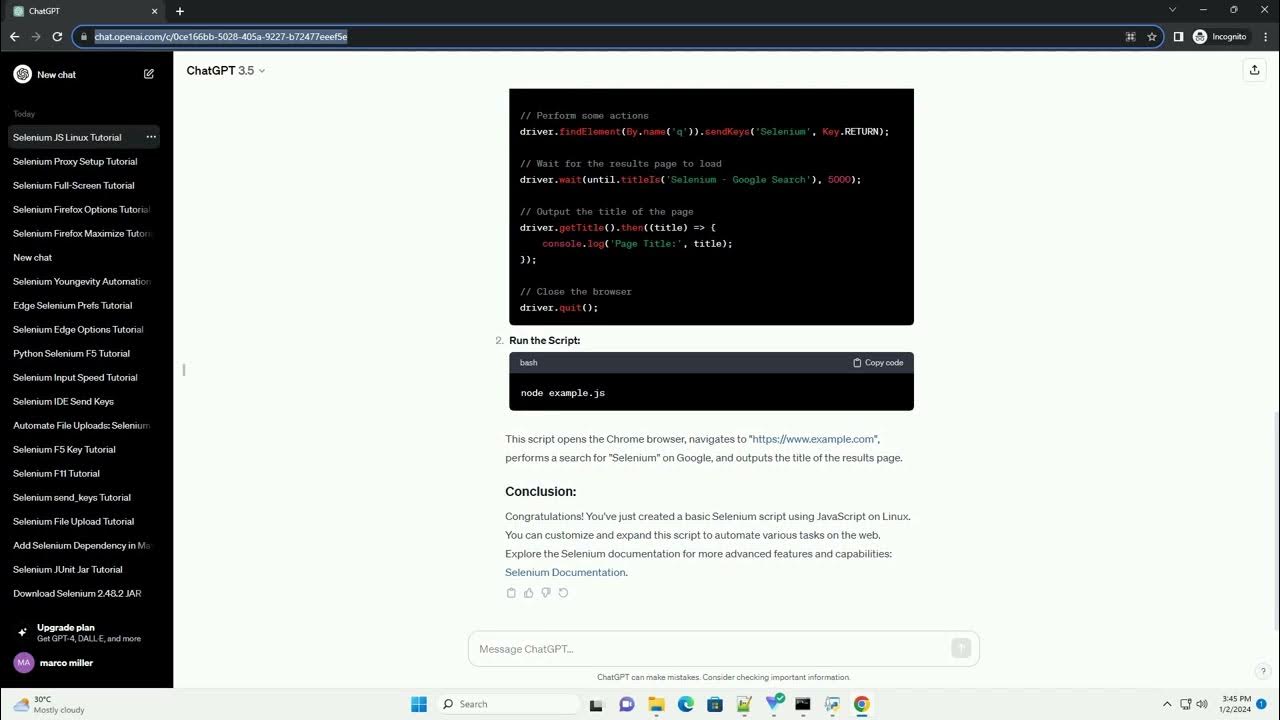 selenium js linux - YouTube