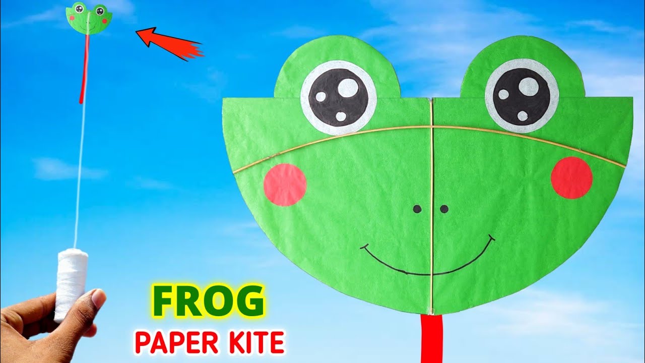 how to make frog kite , New Frog 🐸 kite flying , patang kese banate he ...
