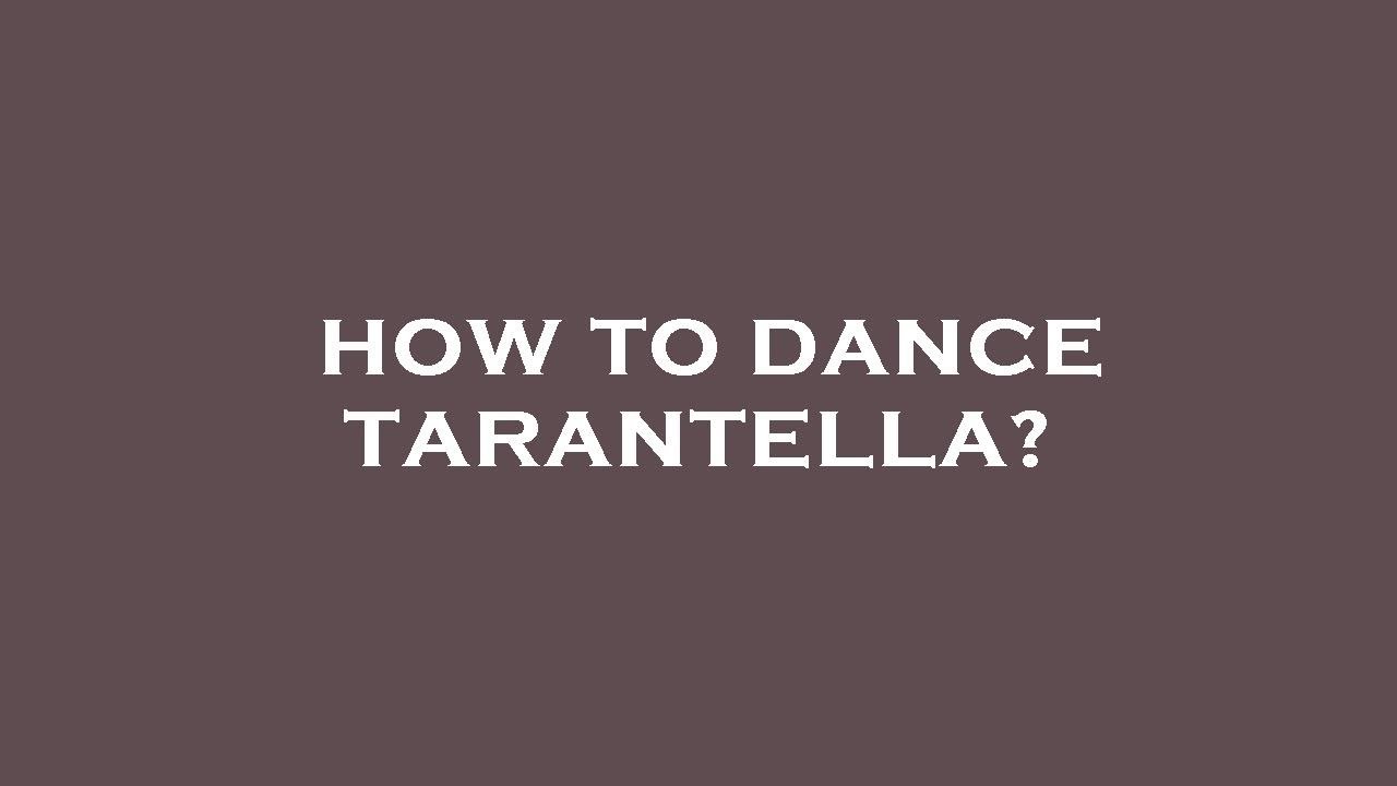 How to dance tarantella? - YouTube