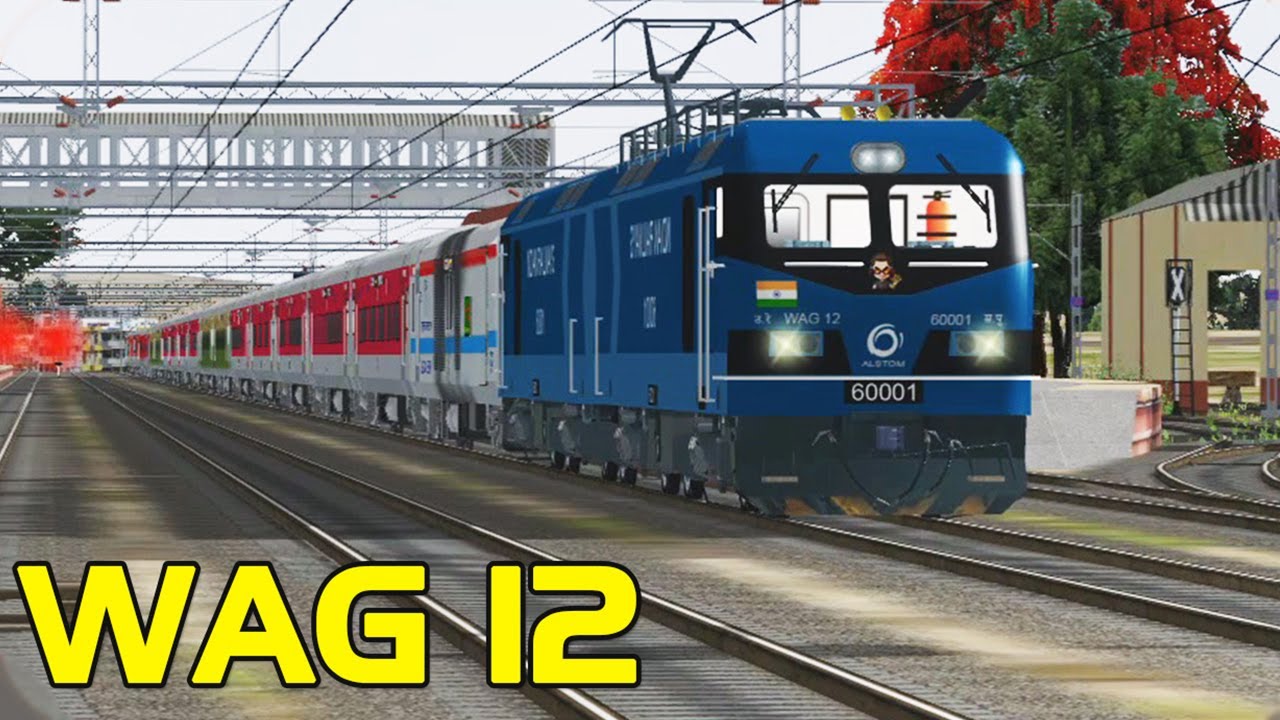 WAG 12 Trial Run 12000 HP Electric Locomotive in MSTS Open Rails ...