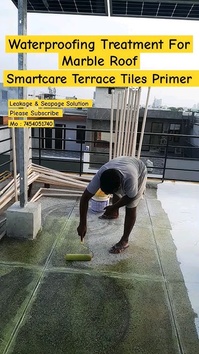 Marble Roof Waterproofing With SmartCare Terrace Tile Primer #asianpaints #smartcare #shorts ...