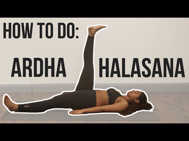 Ardha Halasana Sanskrit _ Ardha Halasana Feet On Chair – HARO