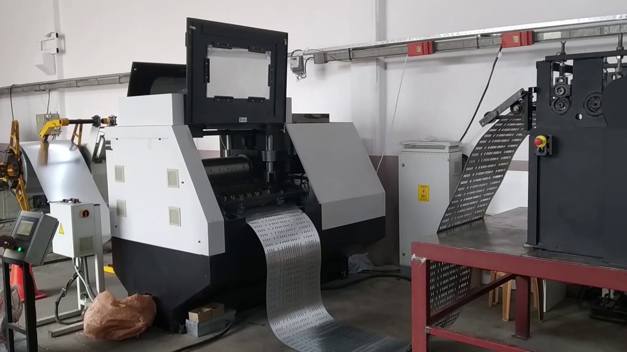 Rotary Punch Cable Tray Perforation at 22m/min and 70 cm - YouTube